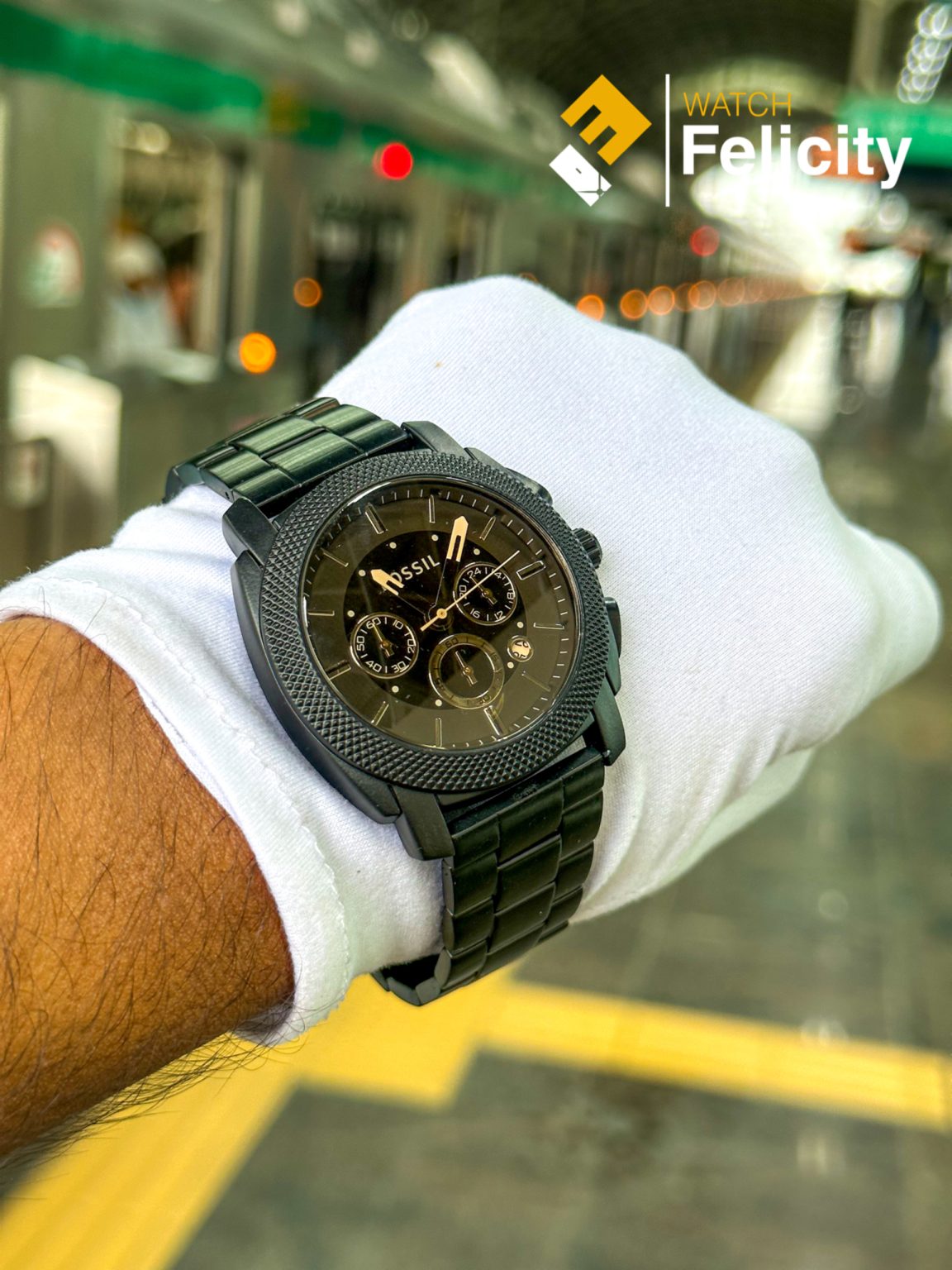 Fossil FS4682 AA Japanese Brown Dial Stainless Steel Metal Chain Mens ...